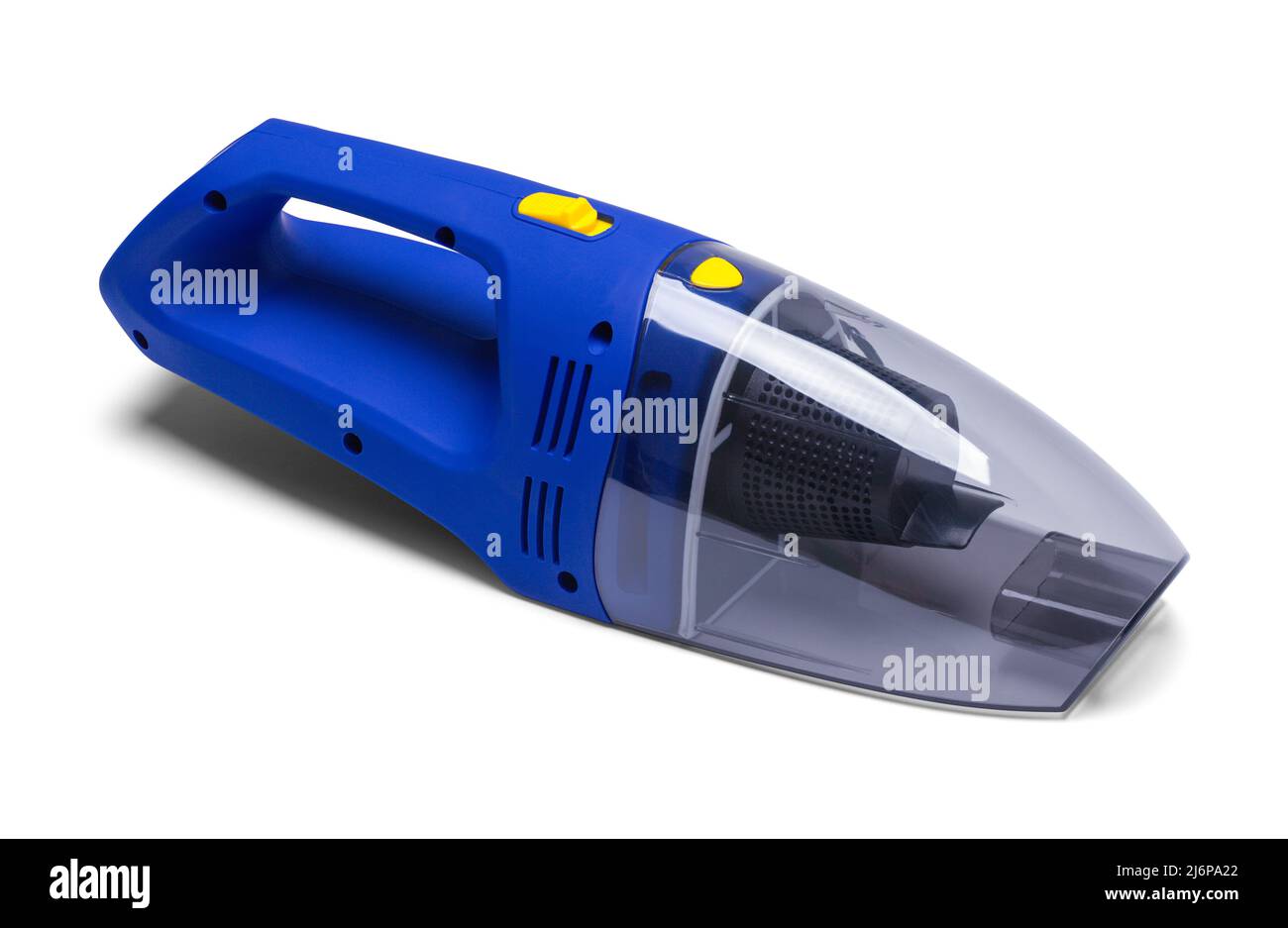 Blue Hand Held Vaccume Cleaner Cut Out on White Stock Photo - Alamy