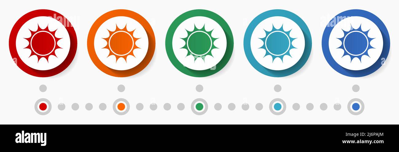 Sun, solar concept vector icon set, infographic template, flat design ...