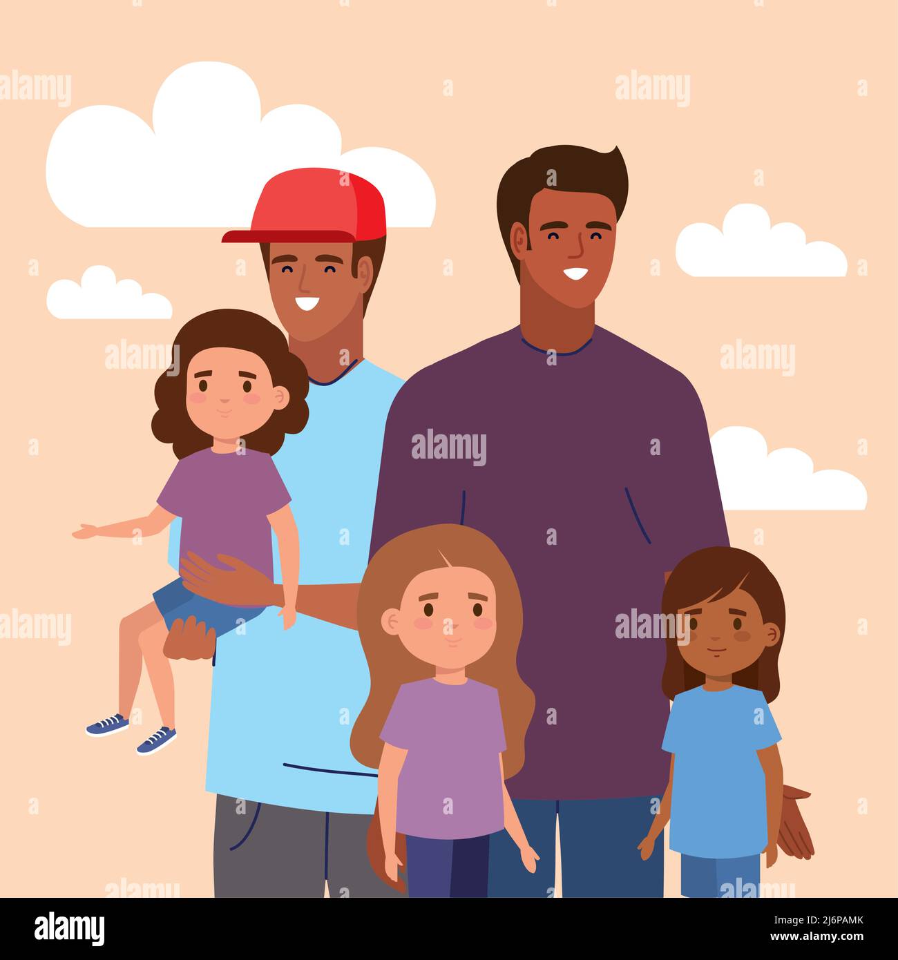 fathers and kids group Stock Vector Image & Art - Alamy