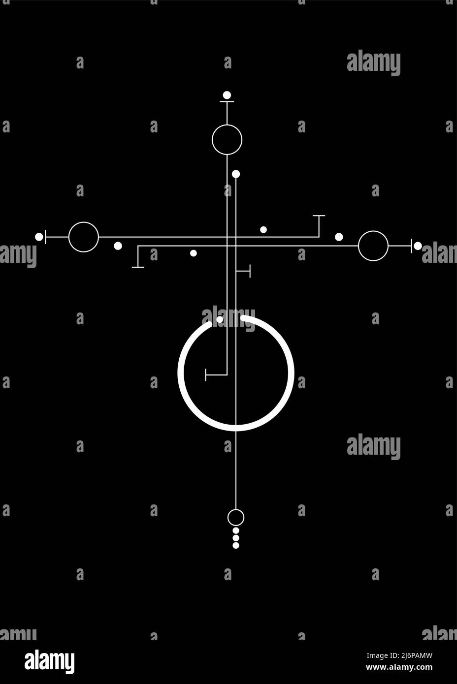 Linear Minimalist Cross Tattoo, Sacred Geometry, Mystical Center ...