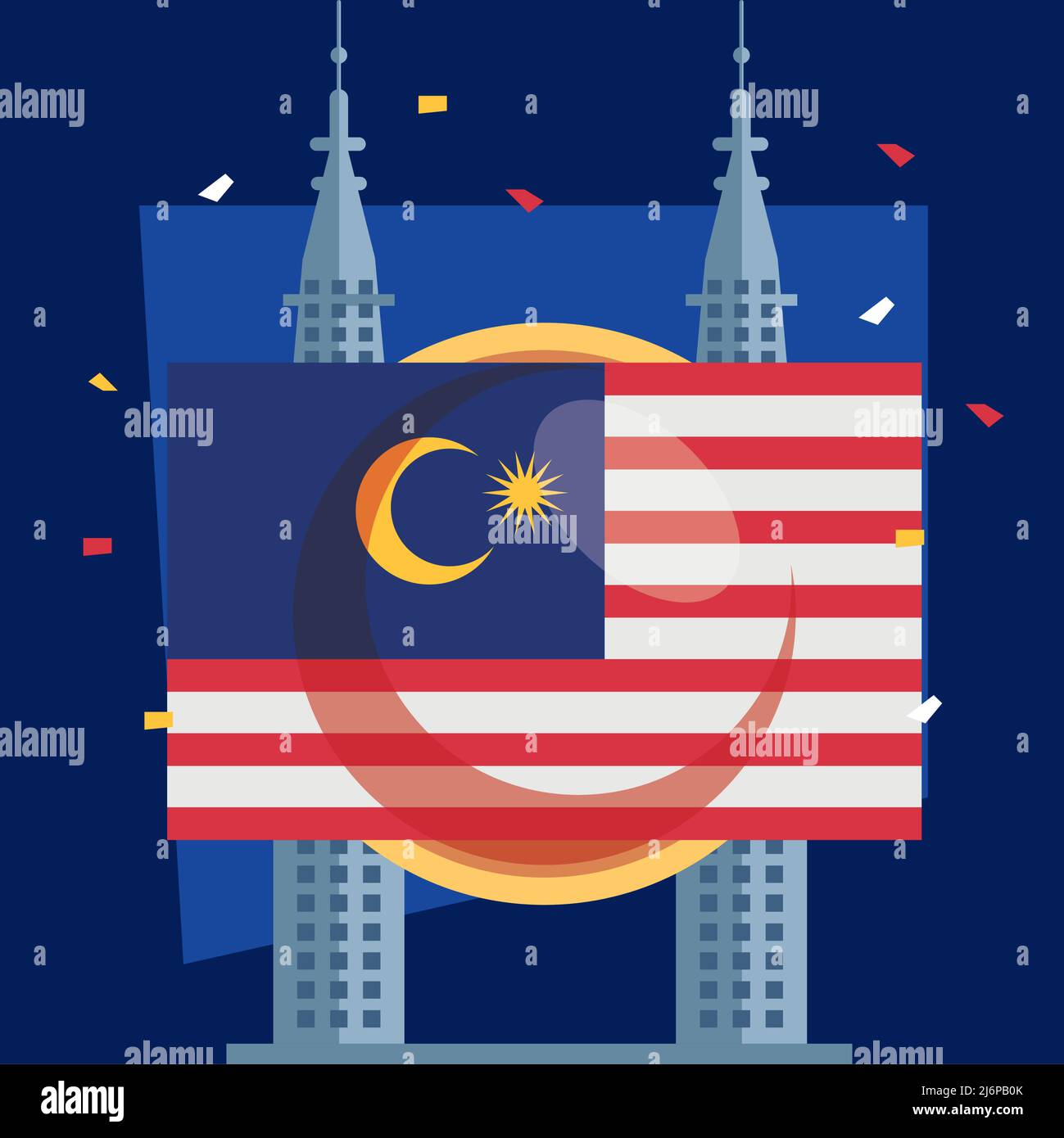 petronas towers with flag Stock Vector Image & Art - Alamy