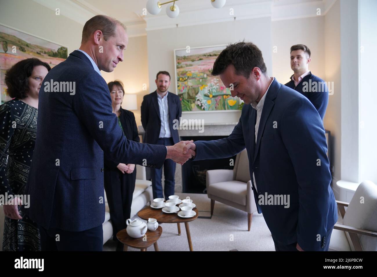 The Duke of Cambridge greets Rob Kent during a visit to the new London ...
