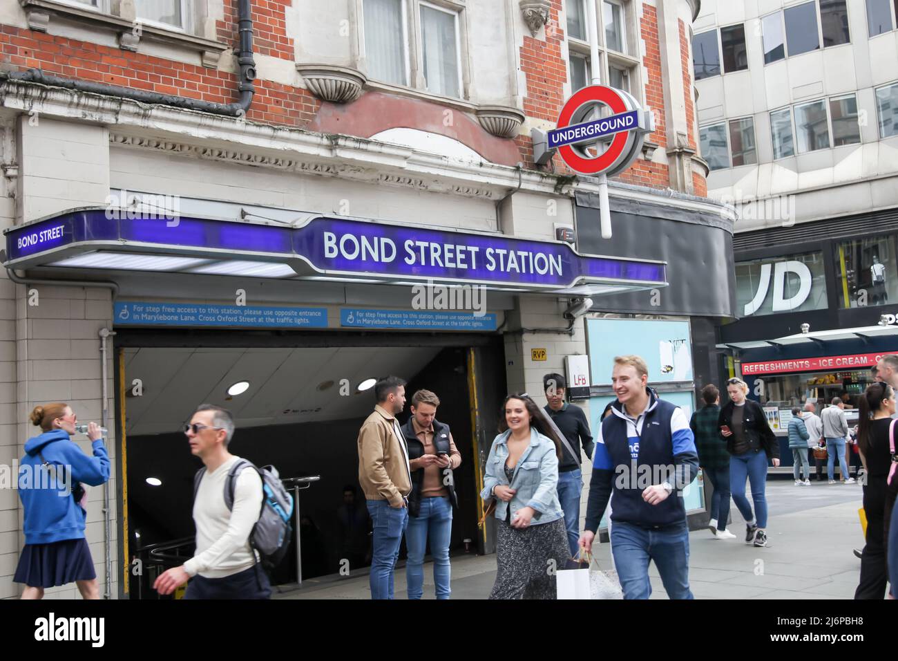 Entrance to Bond Street underground station, London, England, UK, 2022 ...