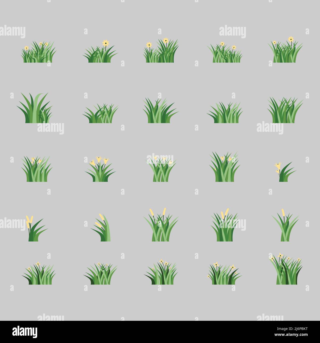 Trees Bush Reed Shrubs Trees Green Plants Forest Realistic Nature Stock ...