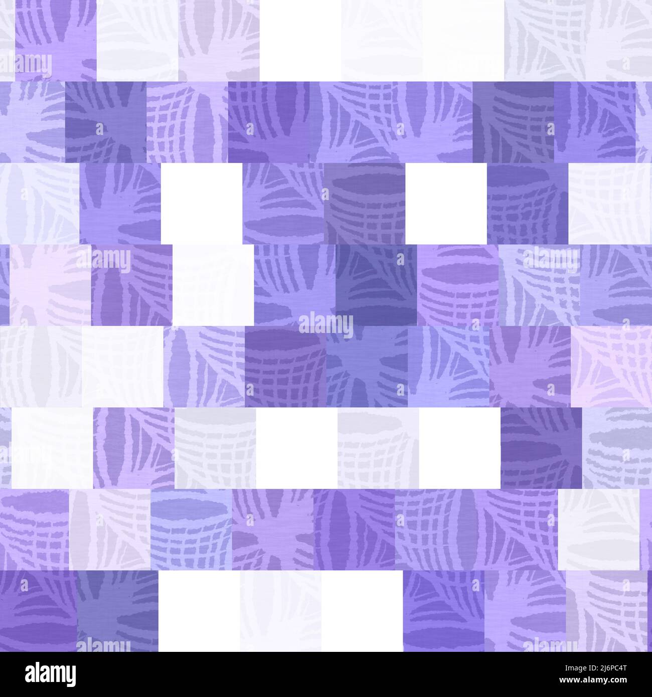 Random patchwork purple mosaic pixel grid seamless pattern. Modern ...