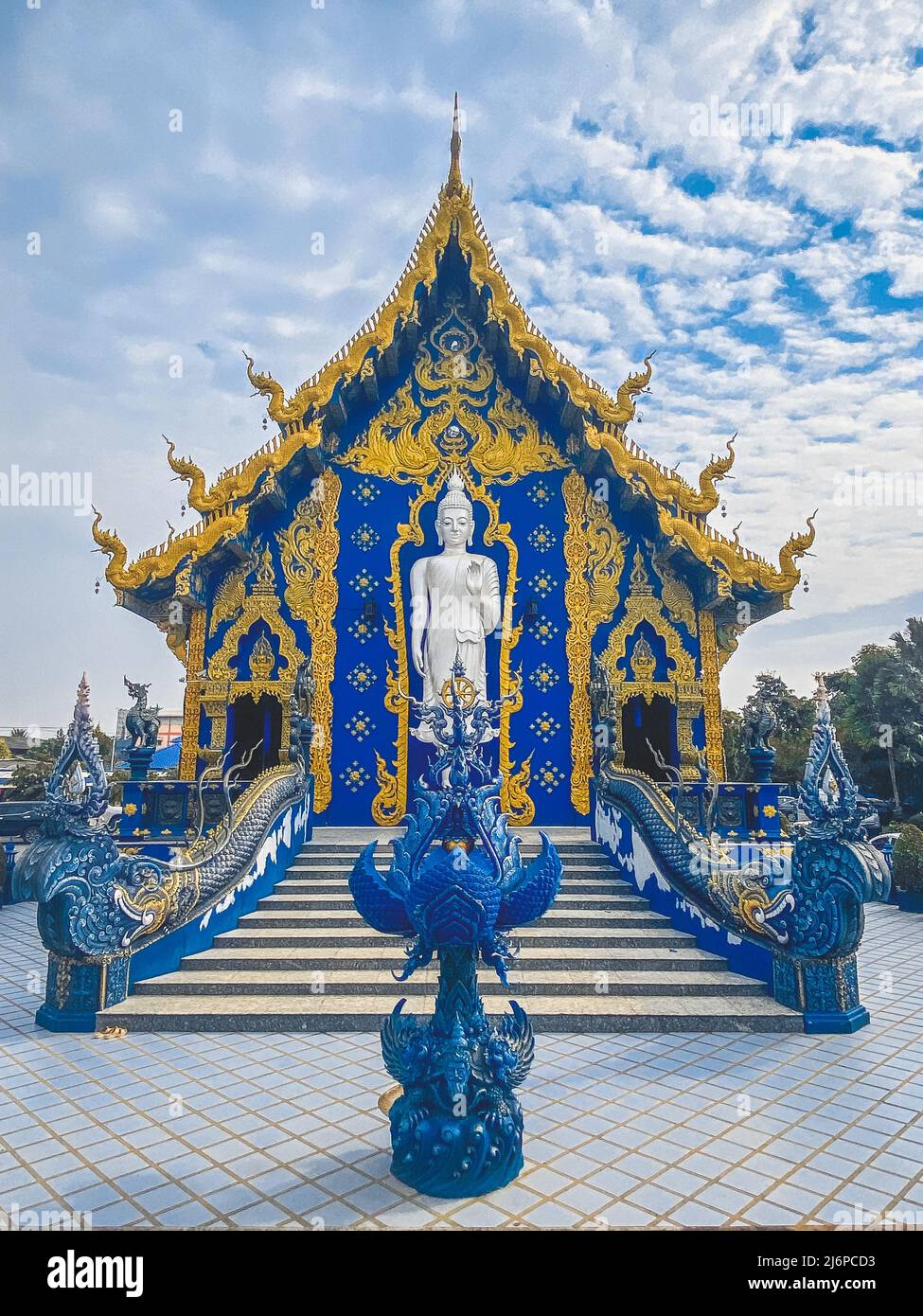 Wat Rong Suea Ten, the Blue Temple, in Chiang Rai, Thailand, south east ...