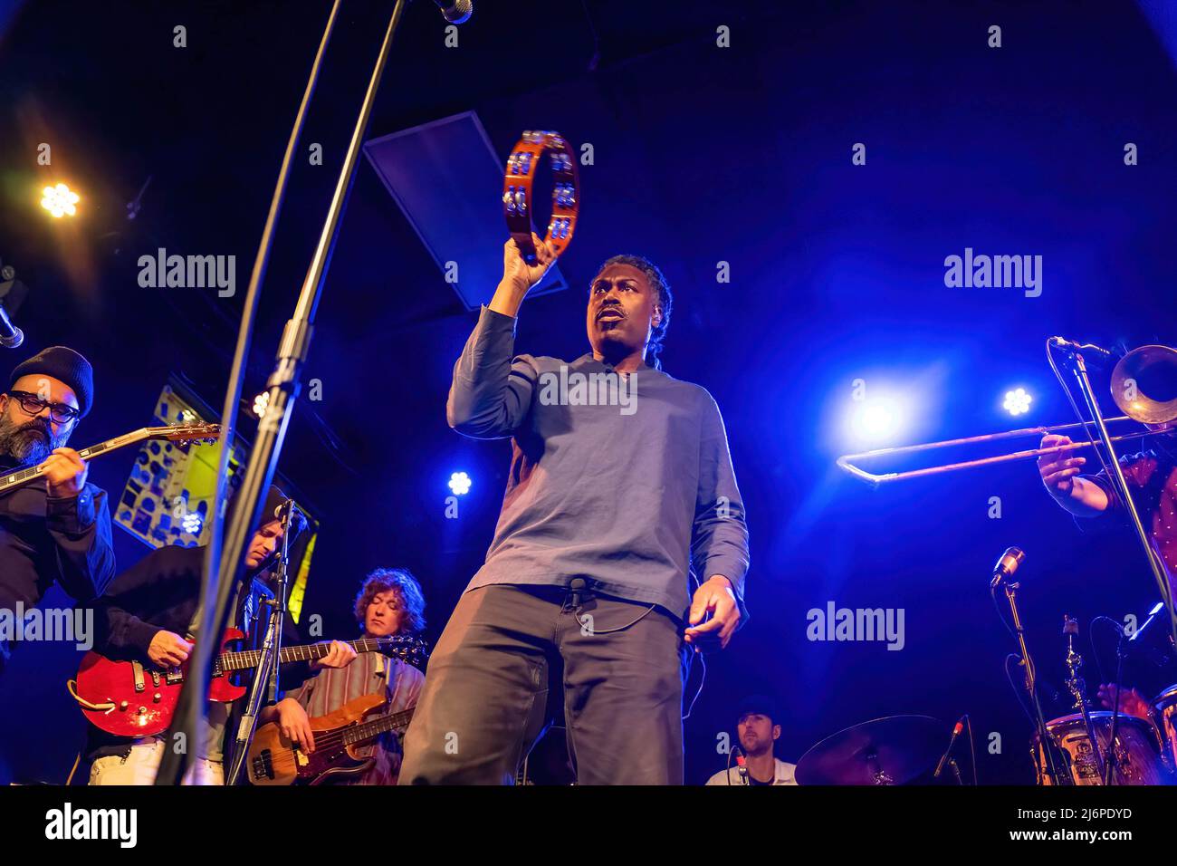 Afro-funk band Antibalas seen performing at Lee’s Palace in Toronto ...