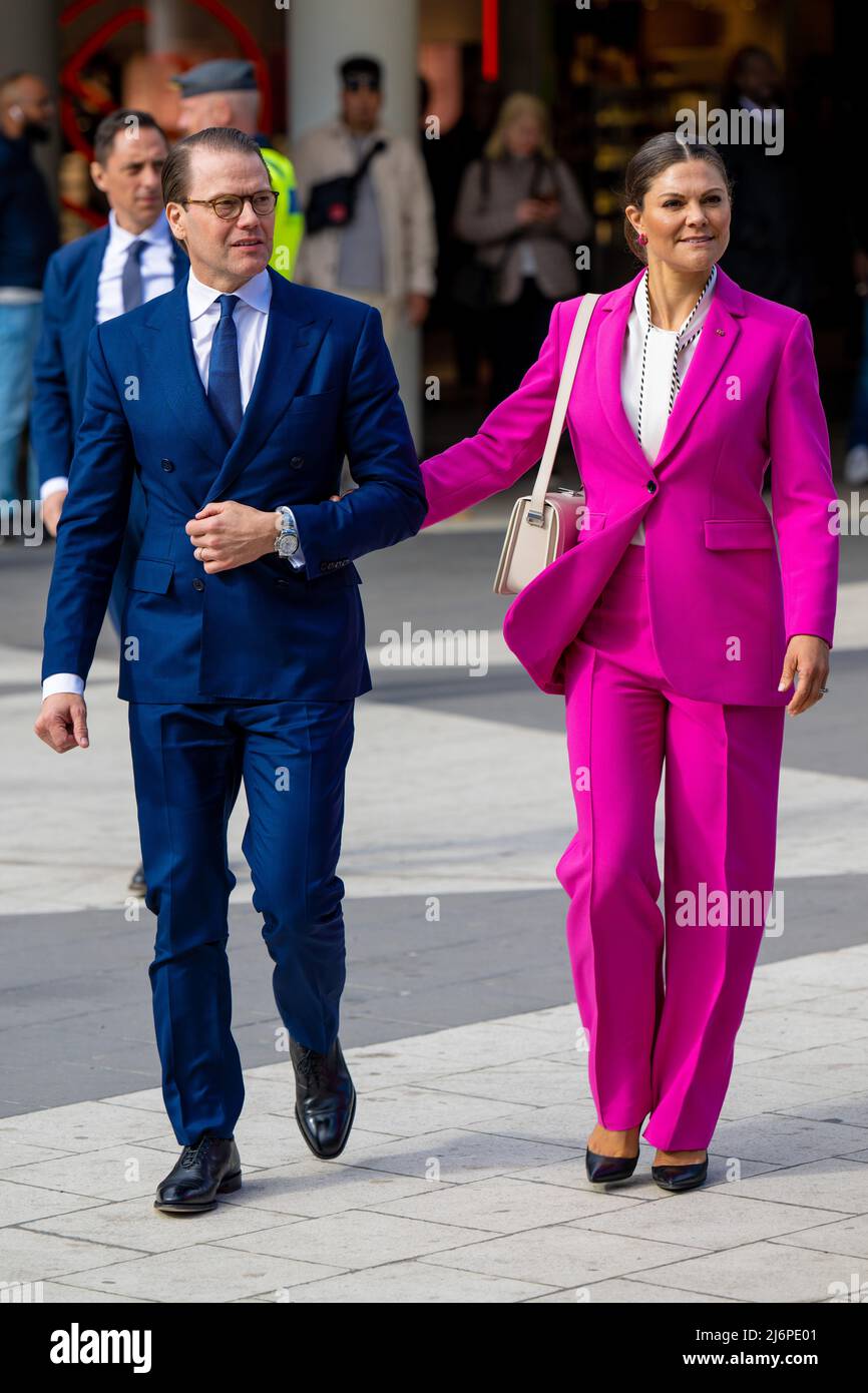 Crown Princess Victoria and Prince Daniel of Sweden during a visit to a ...