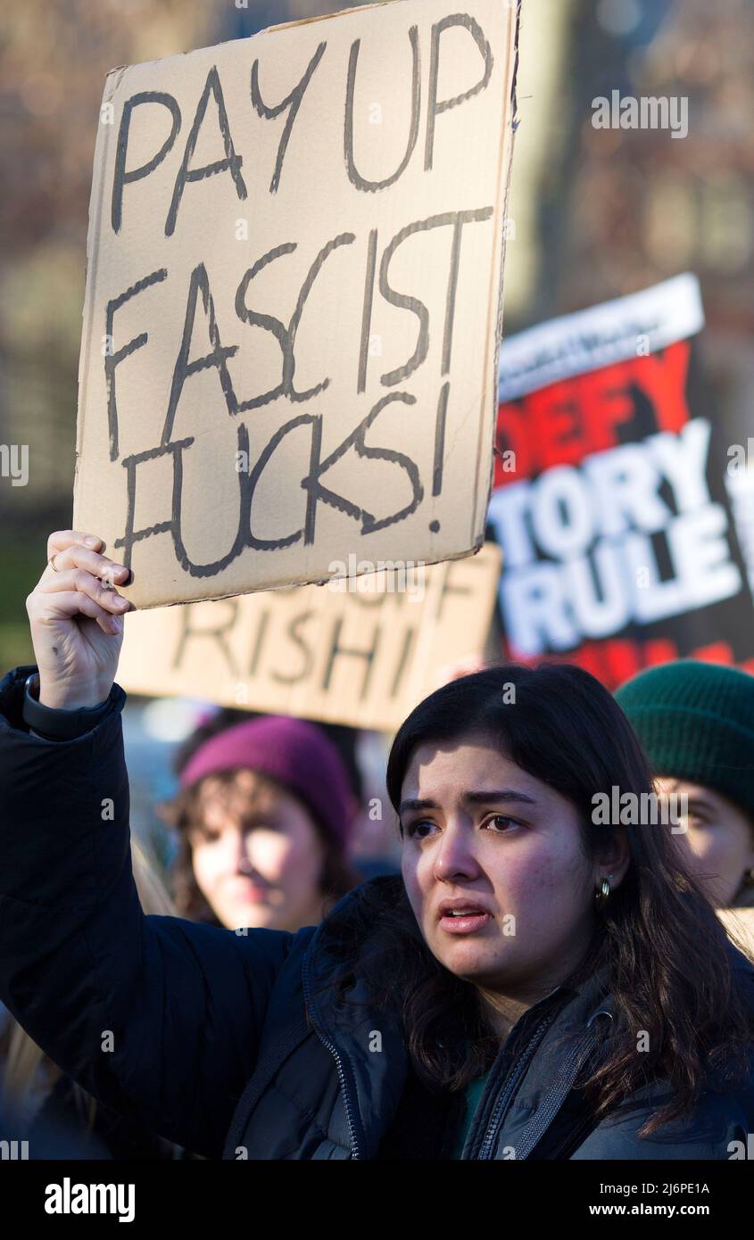 Participants gather during a Cost of Living Crisis demonstration in ...
