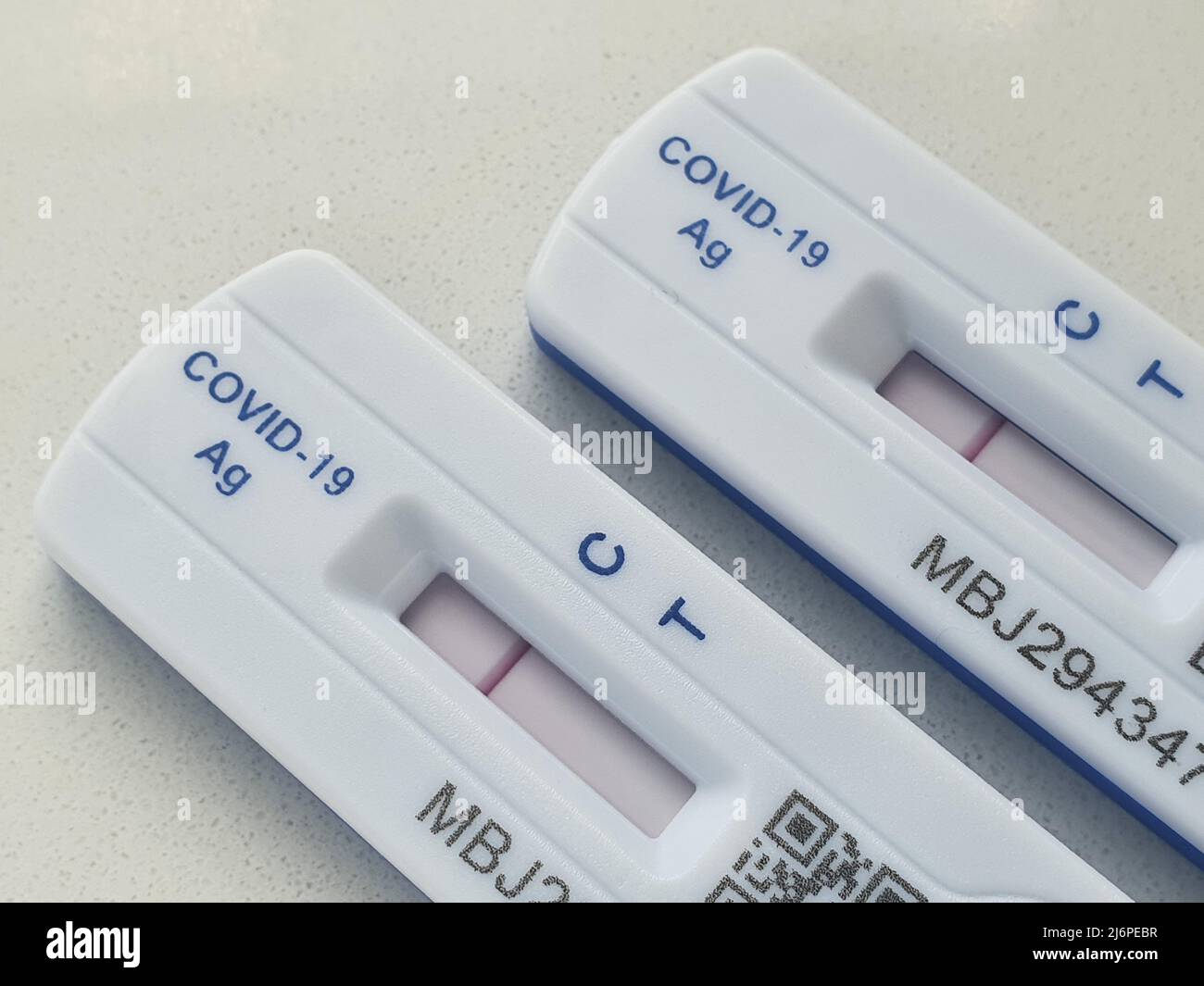 Two lateral flow covid tests showing negative results for coronavirus ...