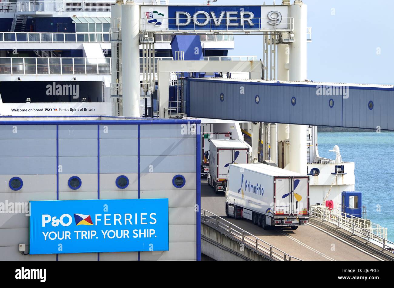 A lorry boards the Spirit of Britain as it prepares to leave the Port ...