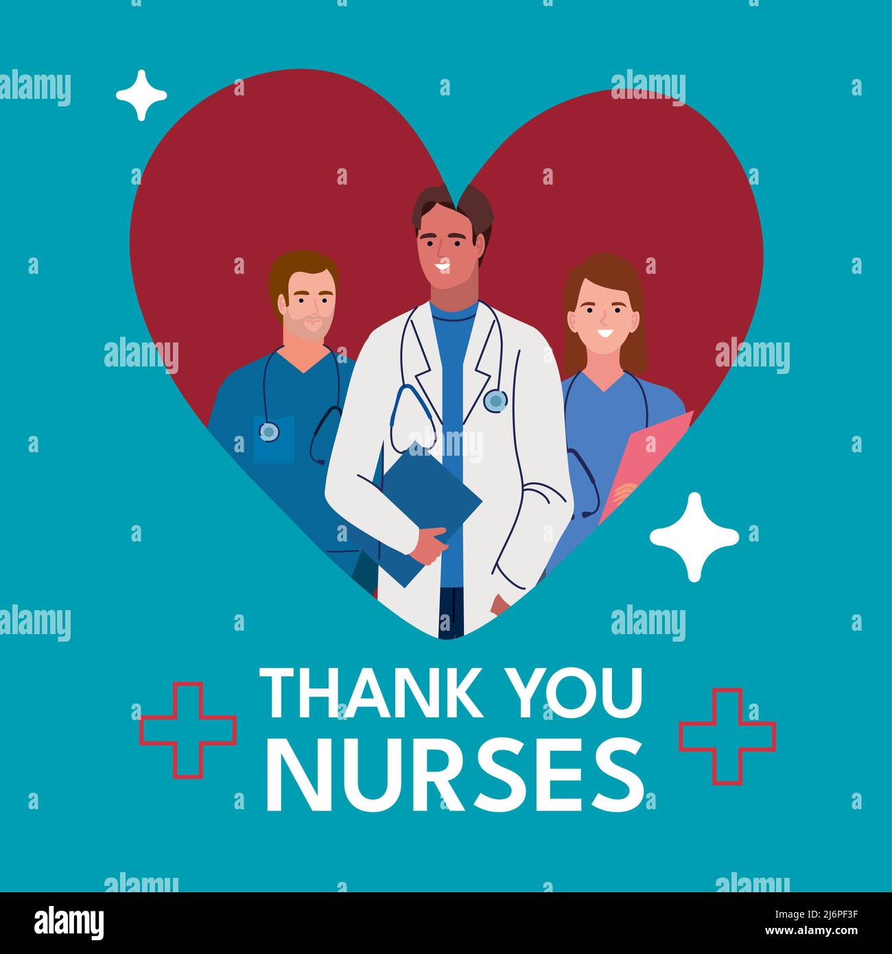 thank you nurses lettering poster Stock Vector Image & Art - Alamy