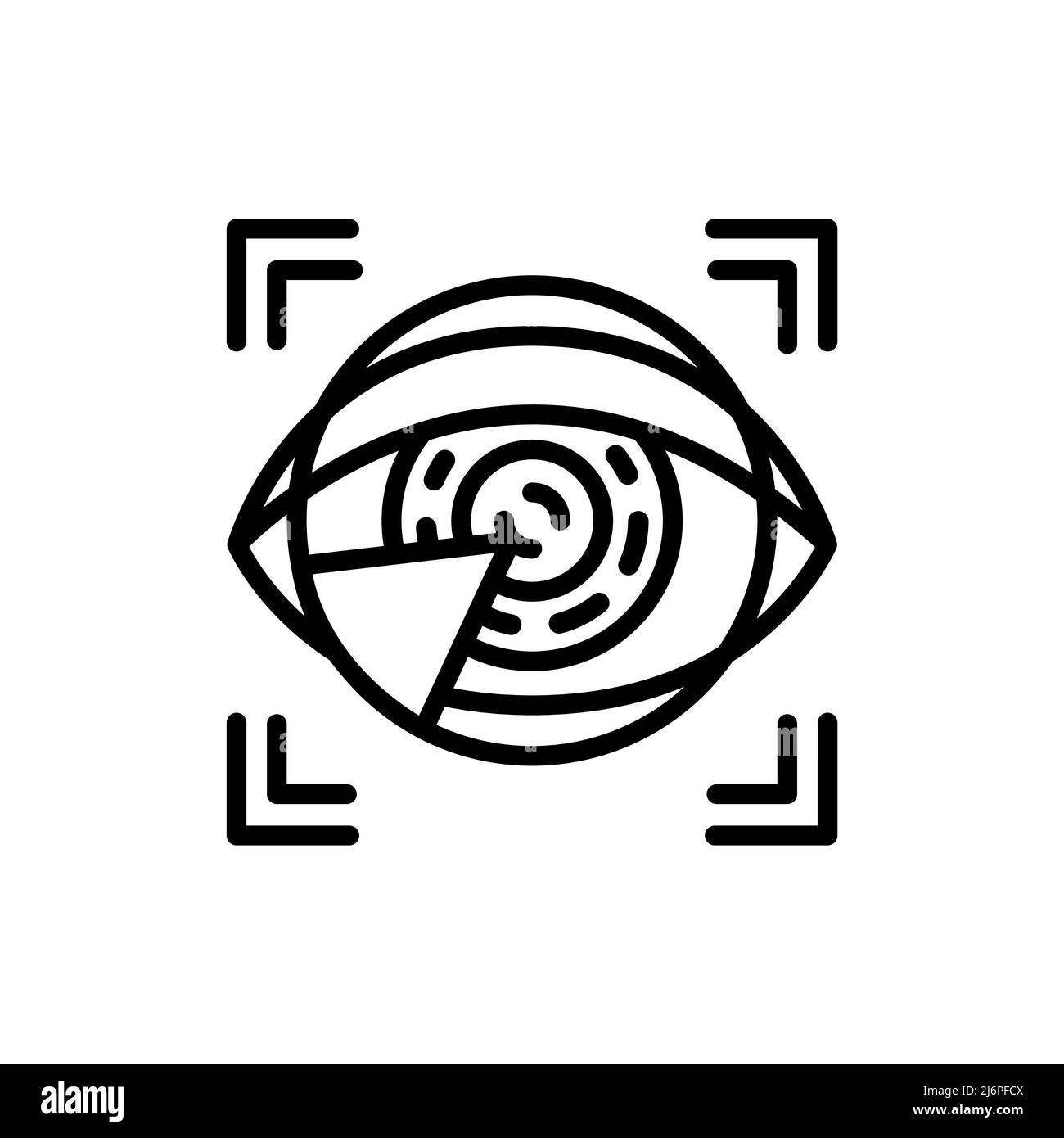 Eye Identification Color Line Icon Id And Verifying Person Approved
