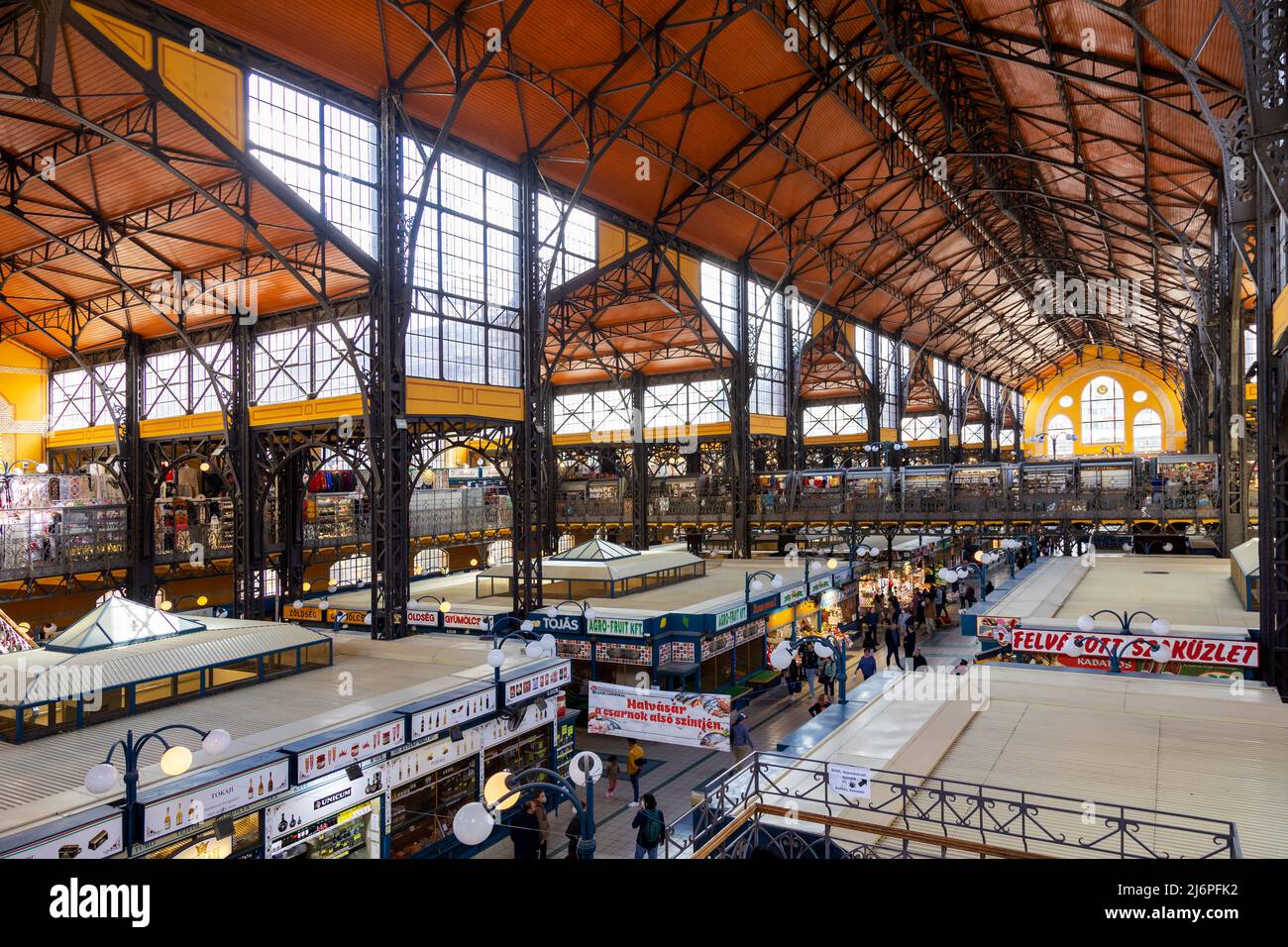 famous historical Central Market Hall in Budapest, Hungary, Europe ...