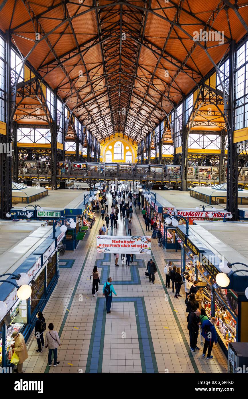 famous historical Central Market Hall in Budapest, Hungary, Europe ...