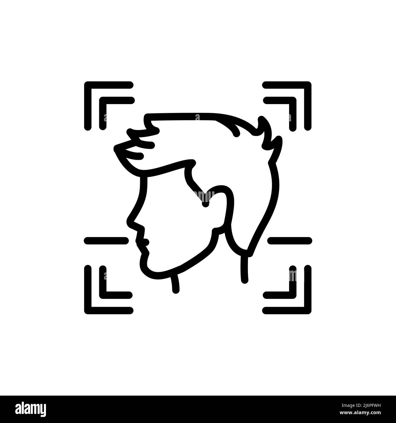 Identification Face Color Line Icon Id And Verifying Authorization Person Biometric Security