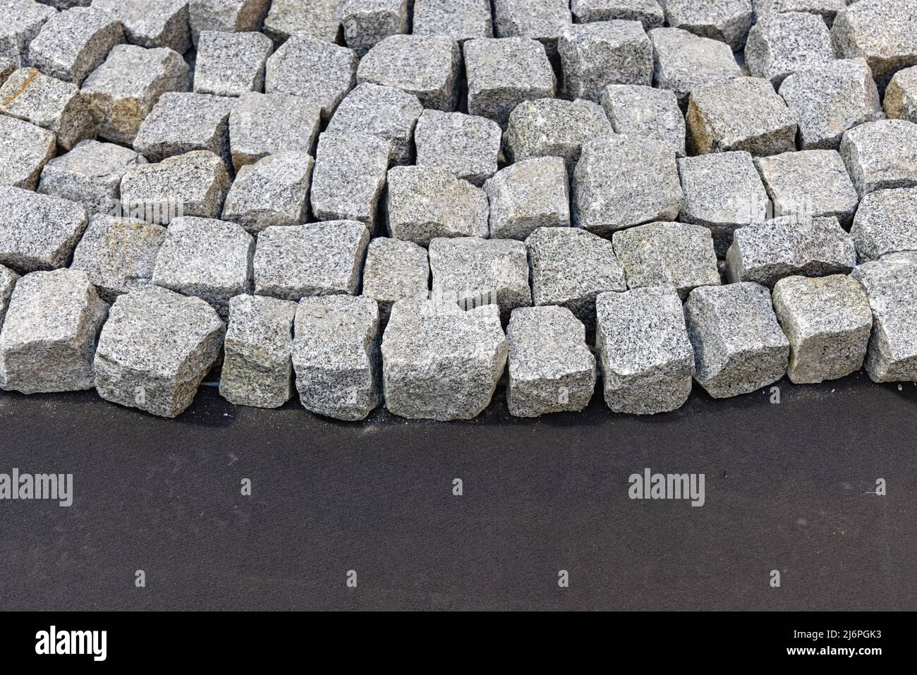 Rough Surface Cobblestones Gray Granite Blocks Material Stock Photo - Alamy