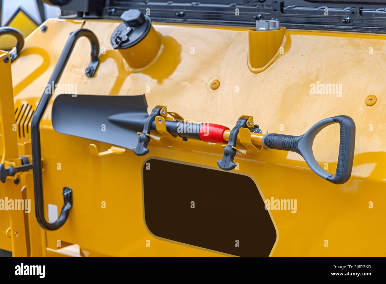 D Handle Drainage Trench Spade With Long Blade Attached to Earth Mover ...