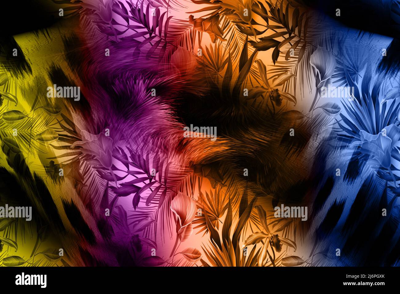 Colorful summer fashion print designs.Textile illustration.Fractal ...