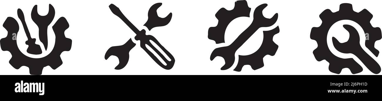 gear wheel and some tools mechanic editable vector Stock Vector Image ...