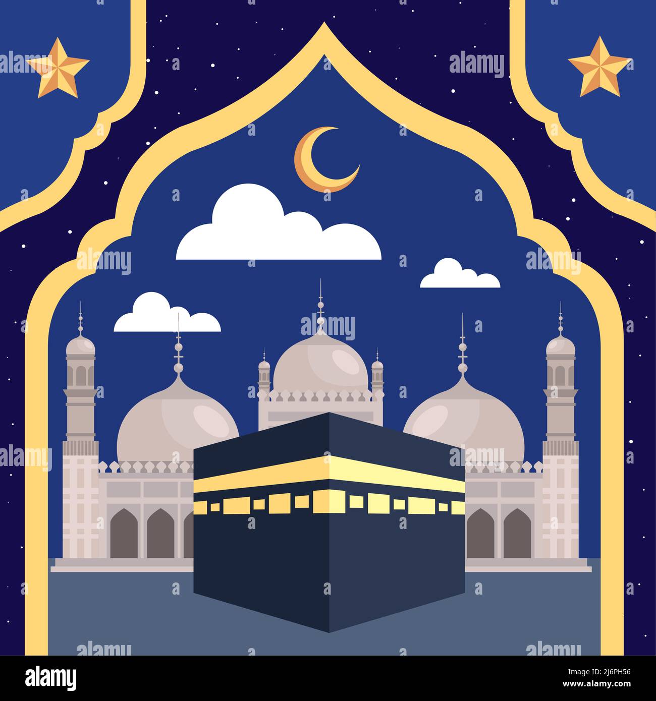 mecca and mosque muslim Stock Vector Image & Art - Alamy