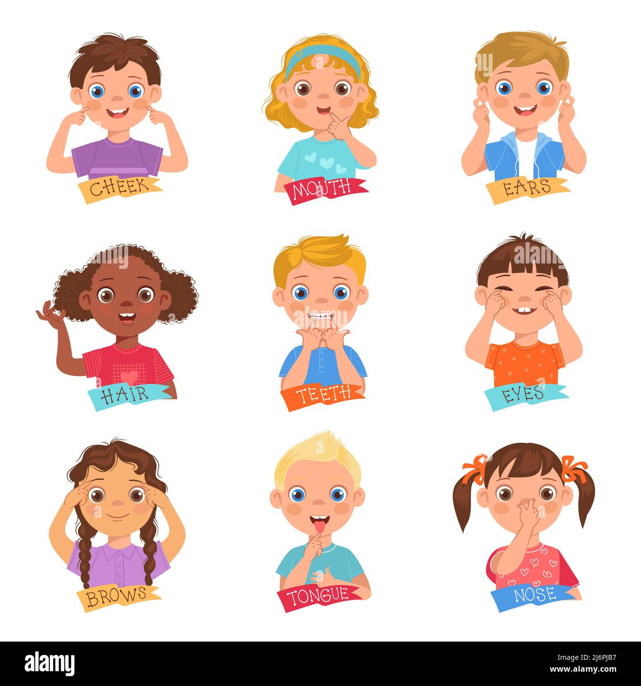 Child pointing nose Stock Vector Images - Alamy