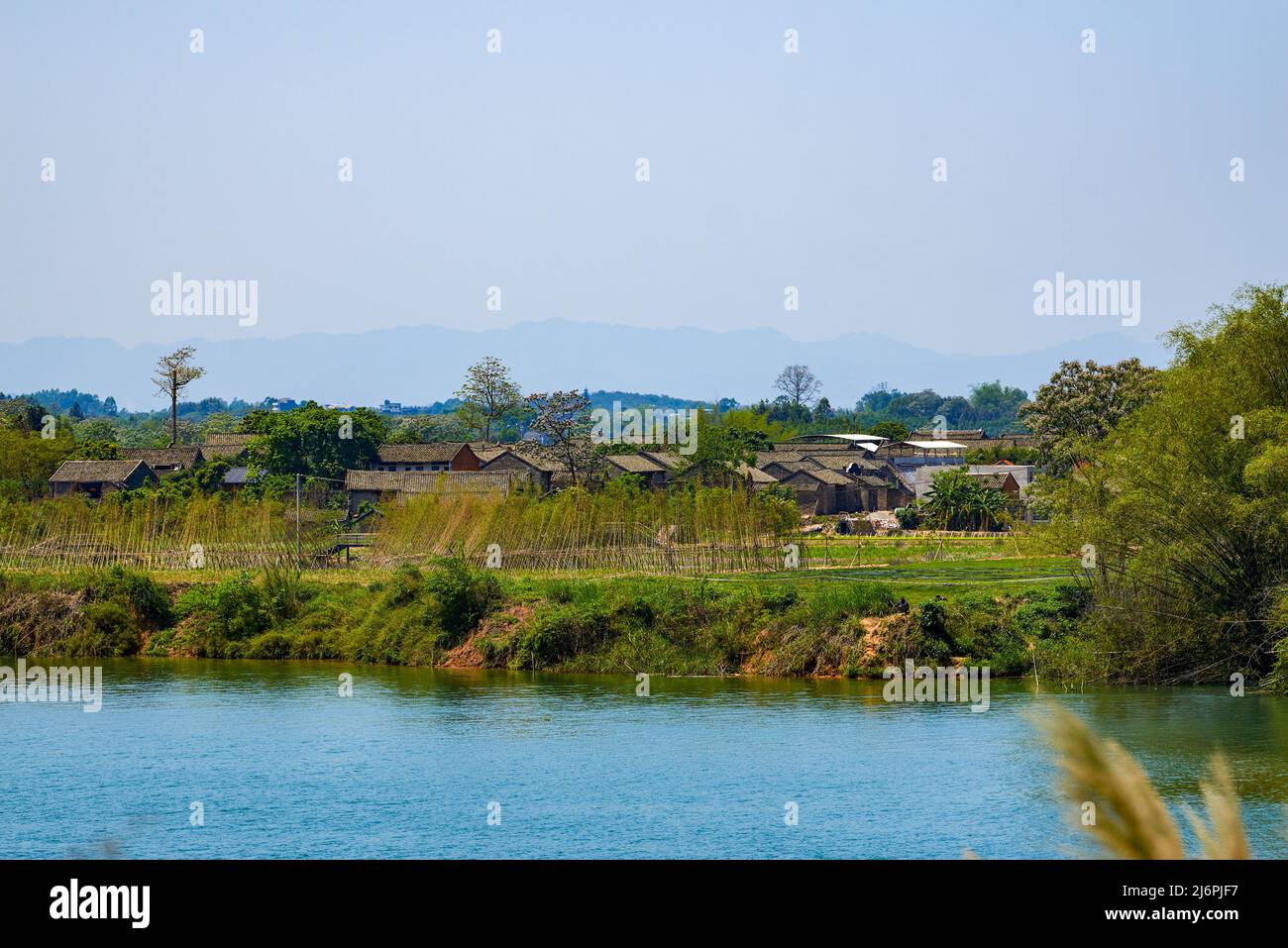 Countryside riverside scenery and sailing lighthouse Stock Photo - Alamy