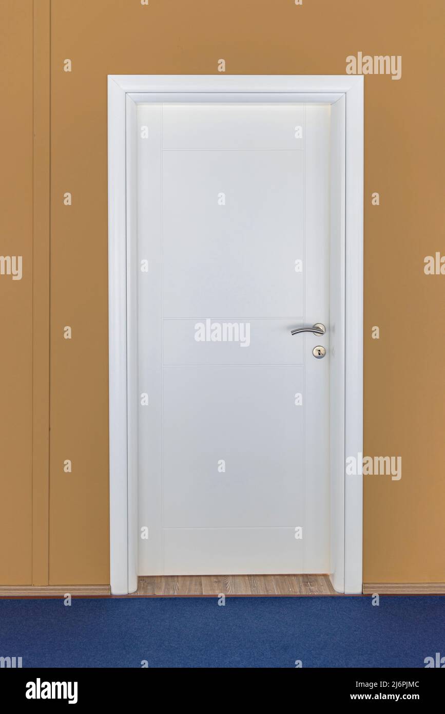 Closed Simple Plain White Door in Home Interior Stock Photo - Alamy