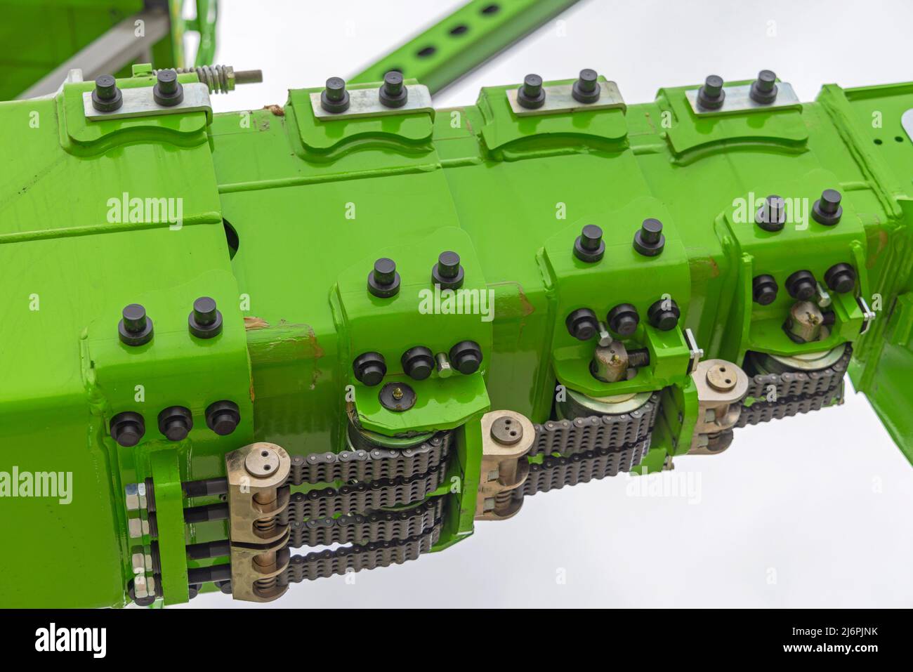 Retracted Telescopic Boom at Telehandler Green Machine Stock Photo - Alamy