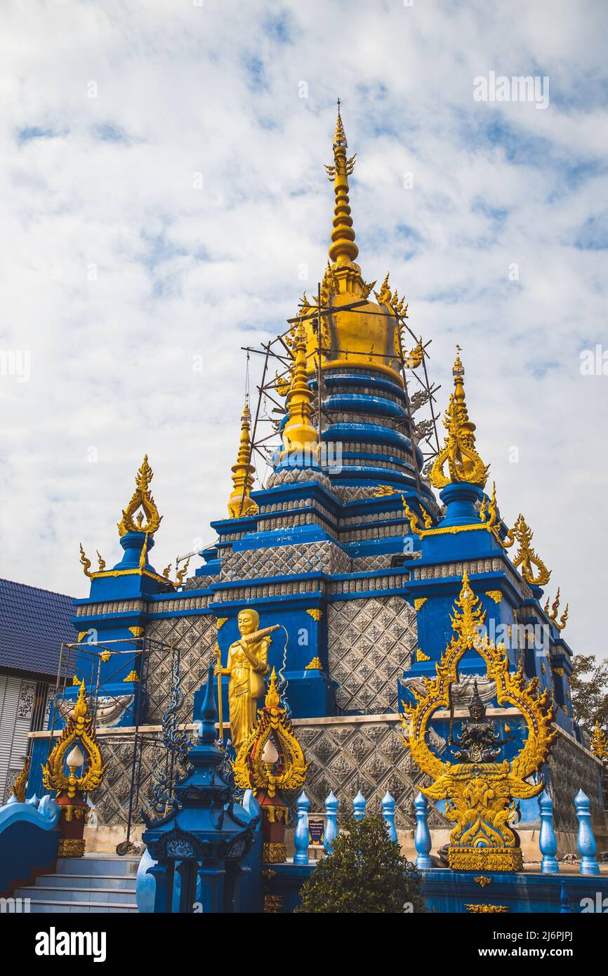 Wat Rong Suea Ten, the Blue Temple, in Chiang Rai, Thailand, south east ...