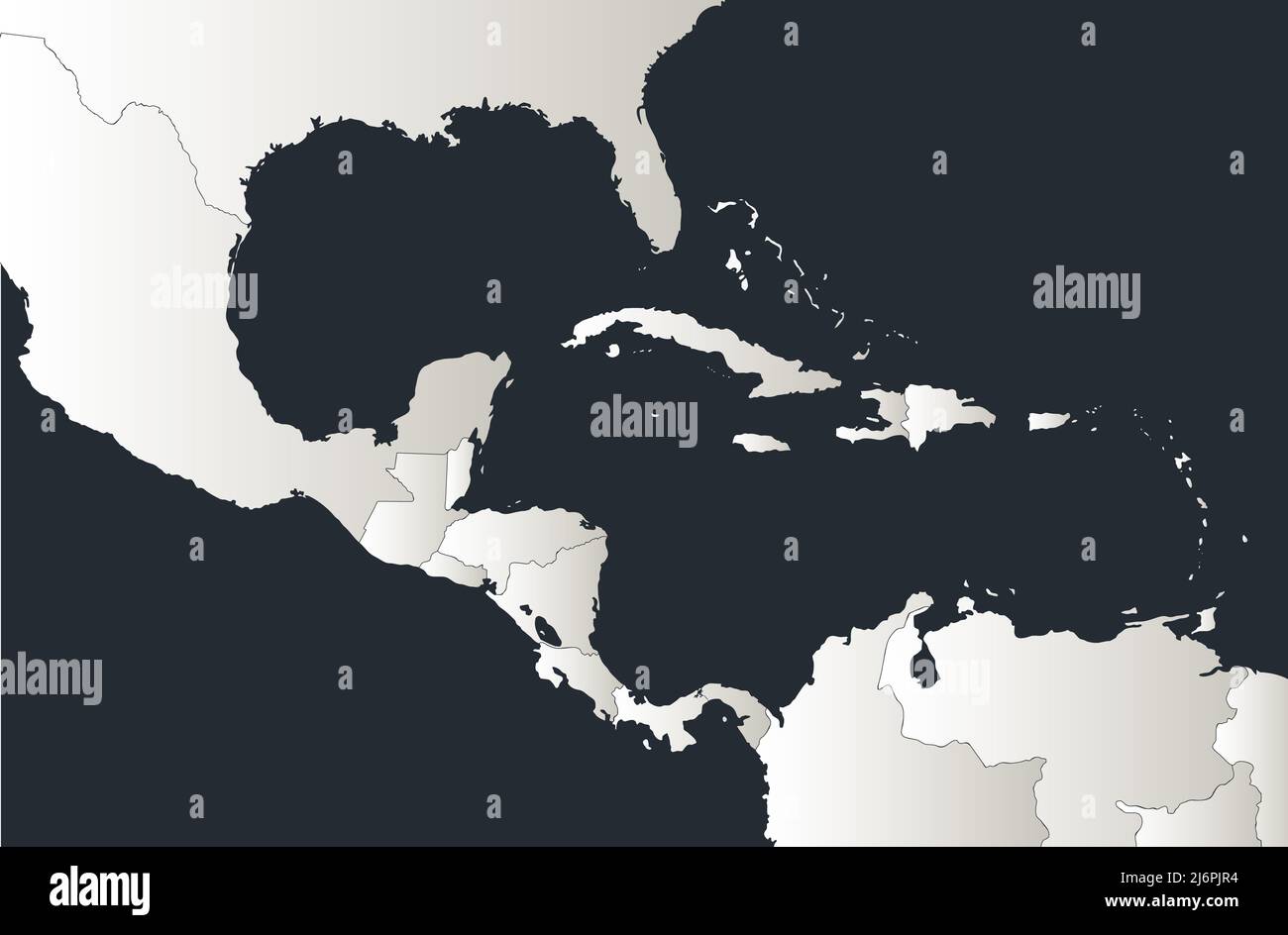 blank central america and caribbean map