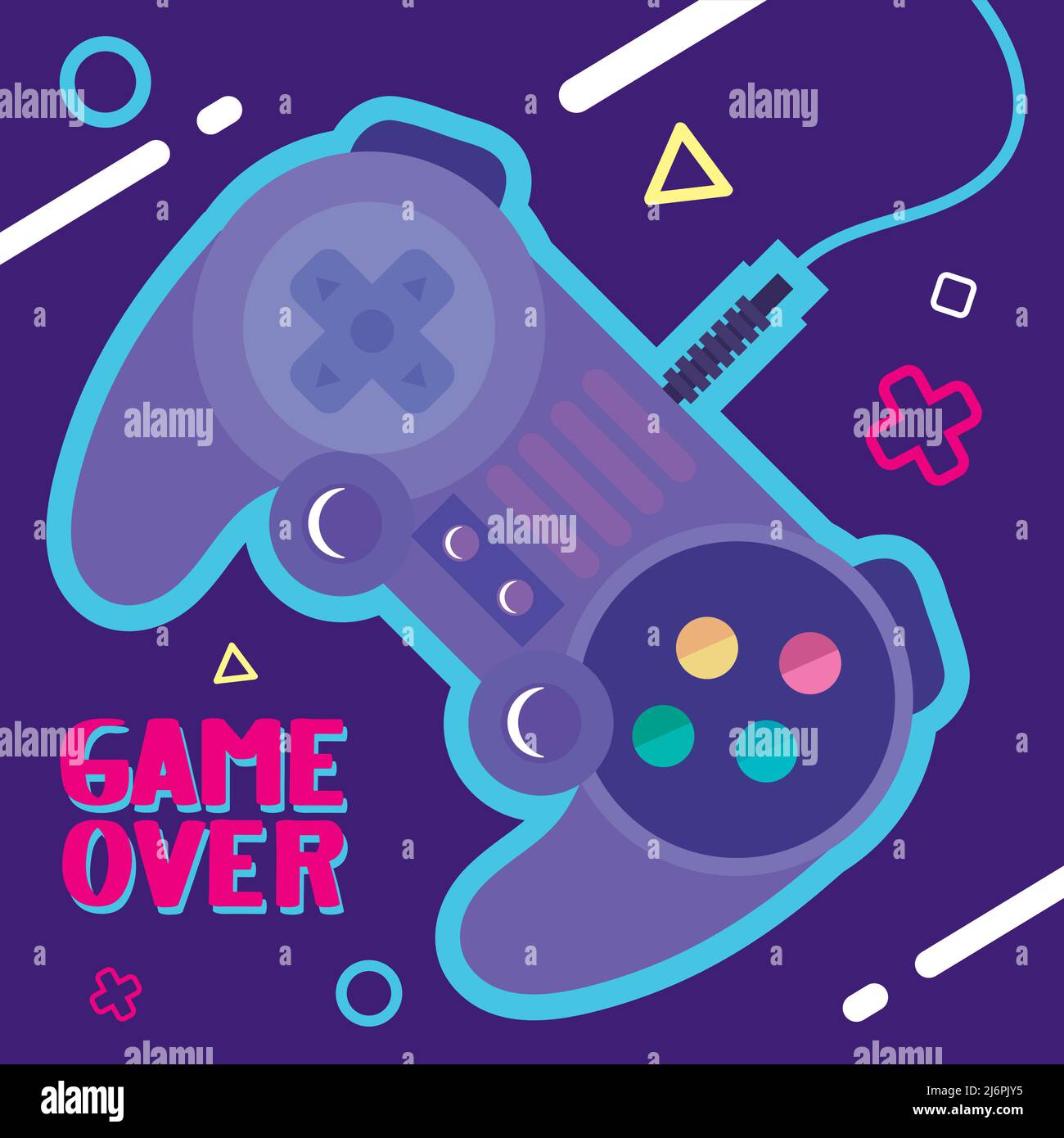 game over lettering with control Stock Vector Image & Art - Alamy