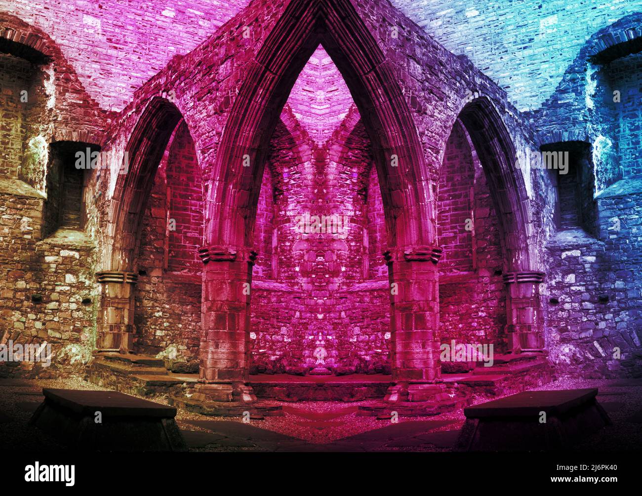 Almost unreal. An Irish temple in ruins Stock Photo - Alamy