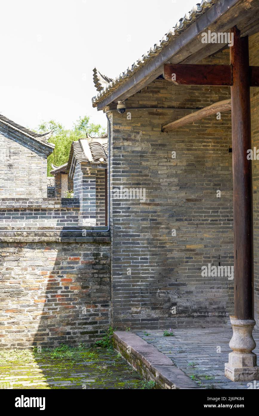 Close-up of ancient Chinese brick and tile buildings Stock Photo - Alamy
