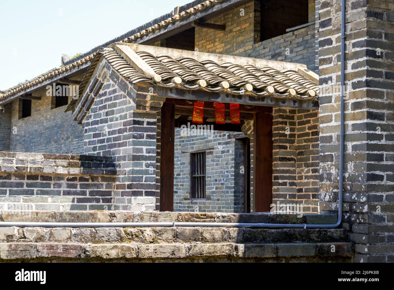 Close-up of ancient Chinese brick and tile buildings Stock Photo - Alamy