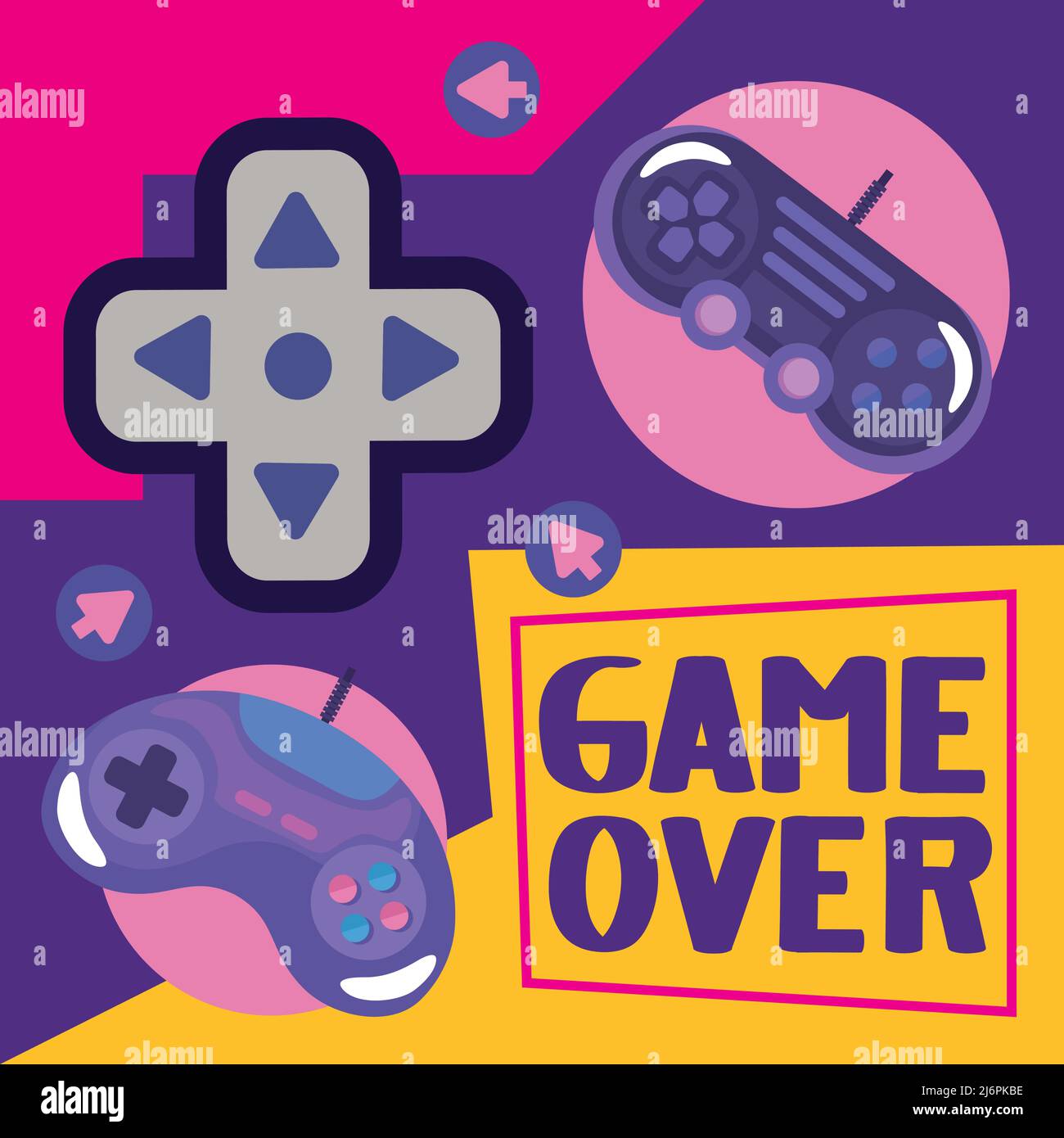 game over lettering with control Stock Vector Image & Art - Alamy