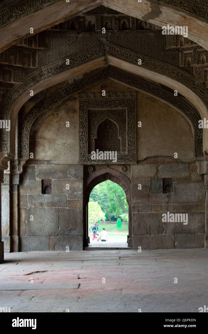 The view of antique type window from the old Indian fort Stock Photo ...