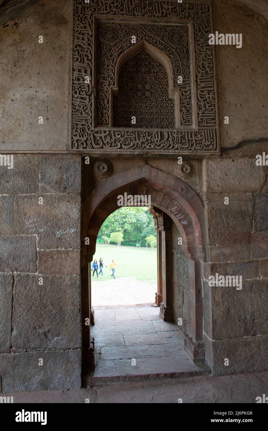 The view of antique type window from the old Indian fort Stock Photo ...