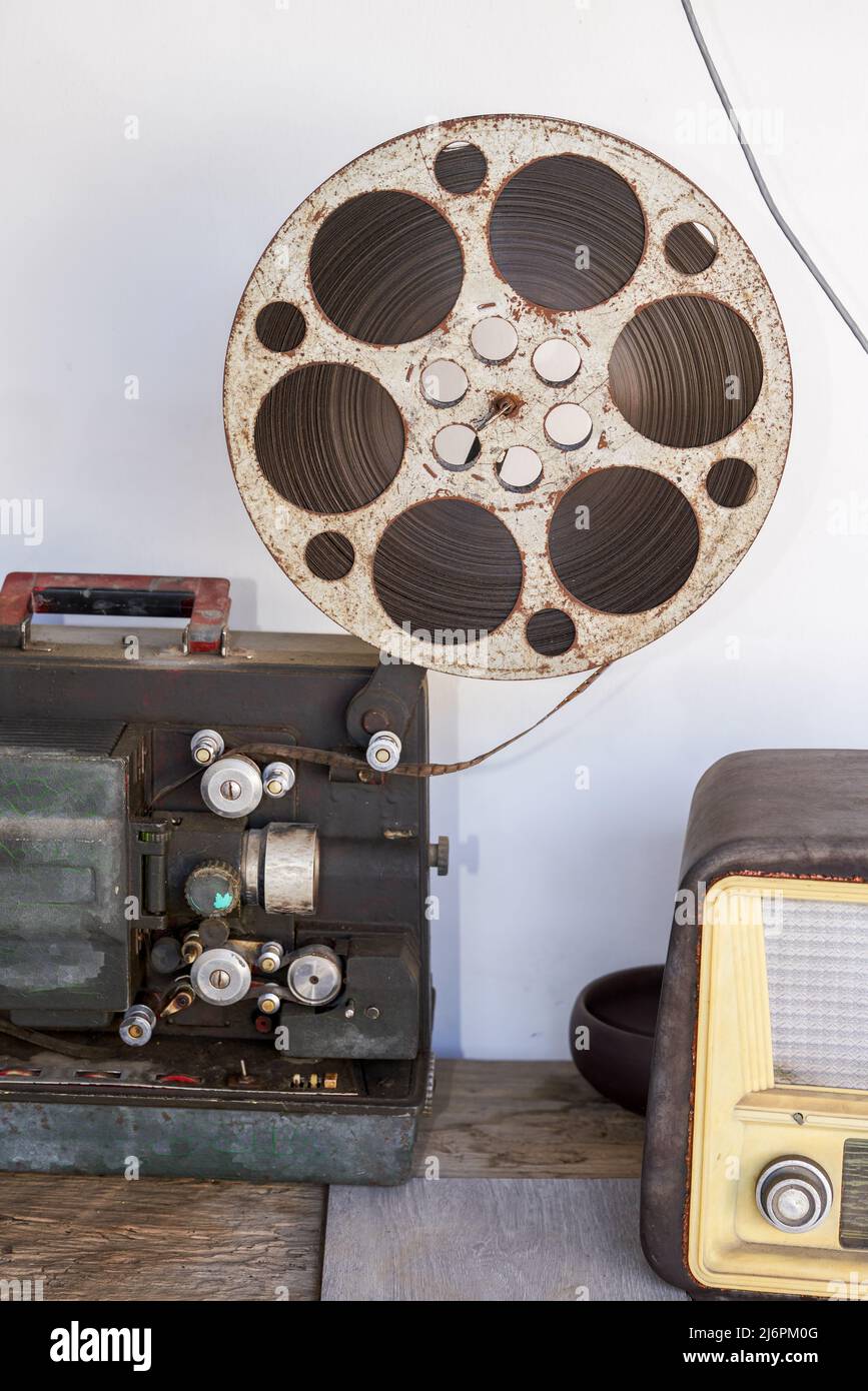 Close-up of an old traditional film film projector Stock Photo - Alamy