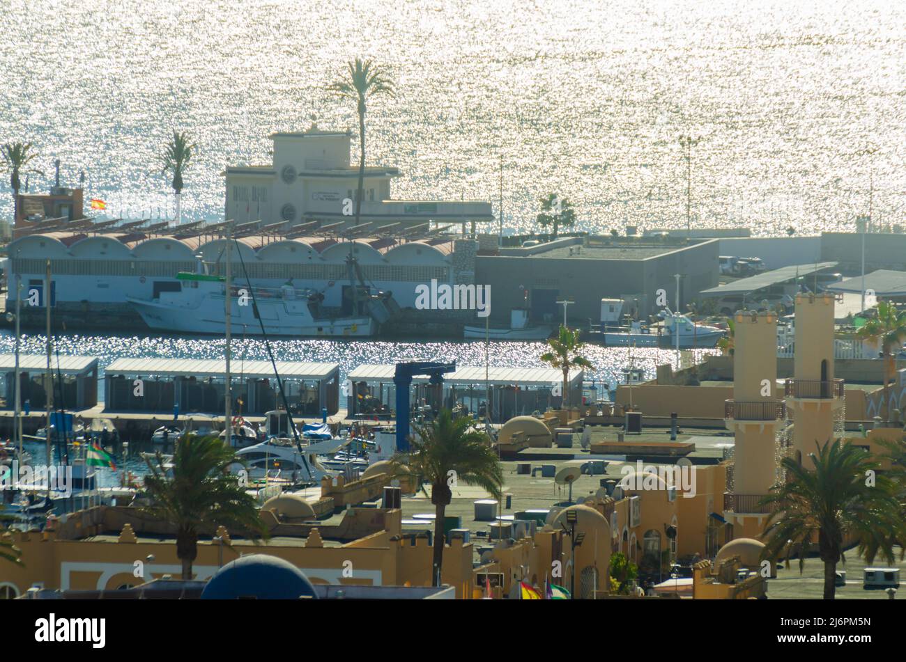 FUENGIROLA, SPAIN - DECEMBER 12, 2021 A beautiful marina with yachts ...