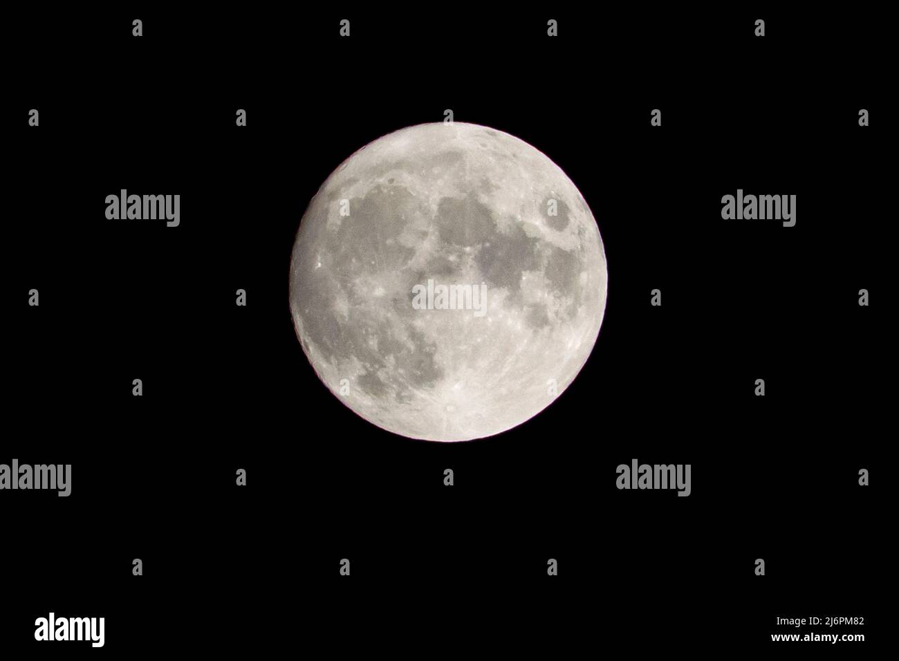 Snow. Moon. Super full moon with dark background. Spain. Europe. Photo ...