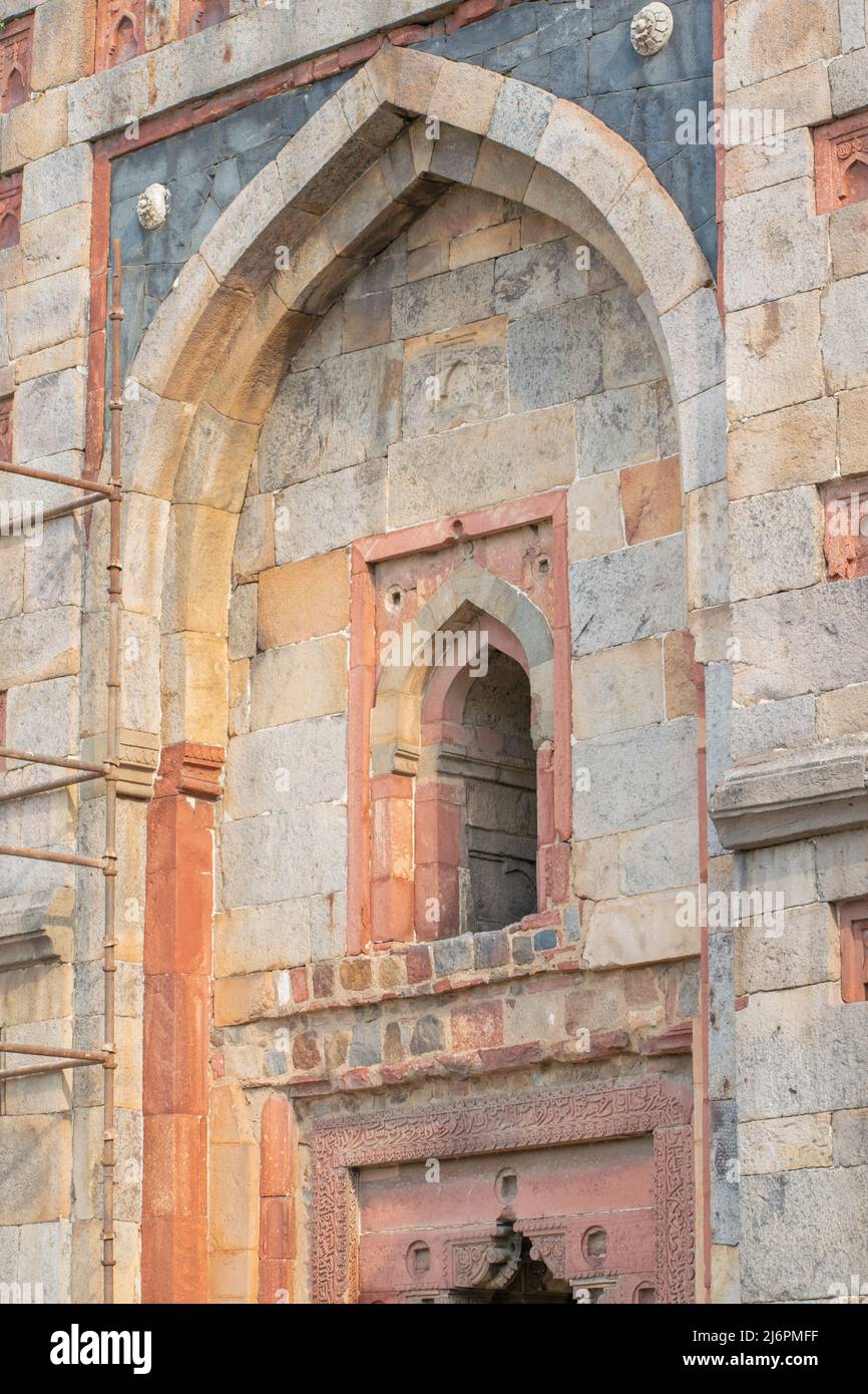 The view of antique type window from the old Indian fort Stock Photo ...