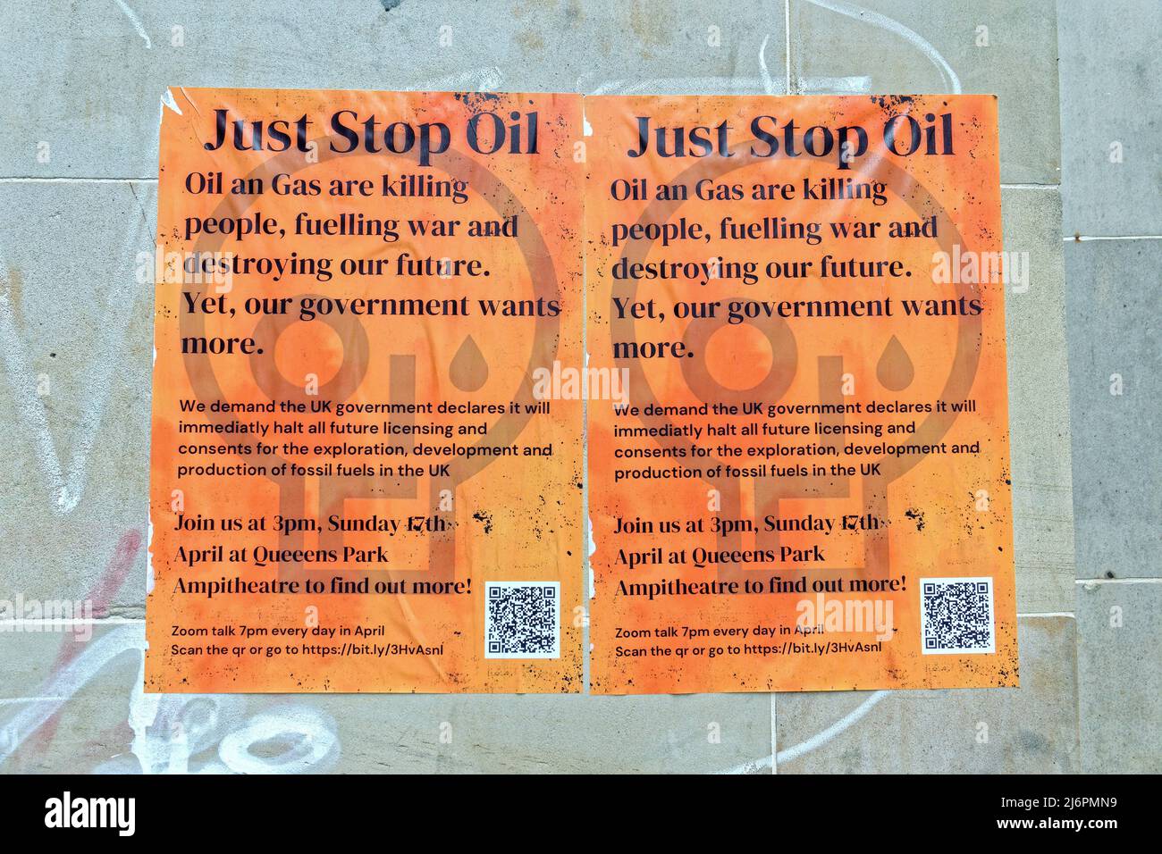 Glasgow, Scotland, UK 3rd May, 2022. just stop oil posters, The lack of ...
