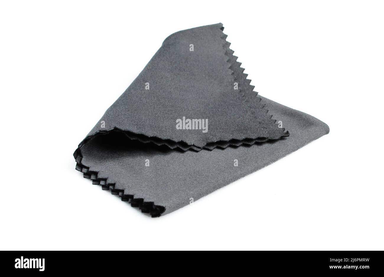 Folded piece of black lens cloth isolated on white background Stock ...