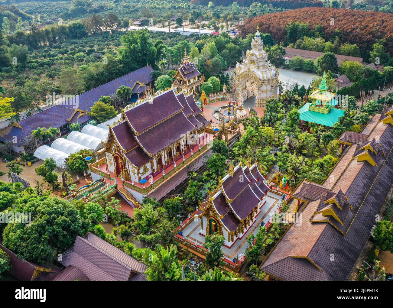 Wat Saeng Kaeo Phothiyan temple in Chiang Rai, Thailand, south east ...