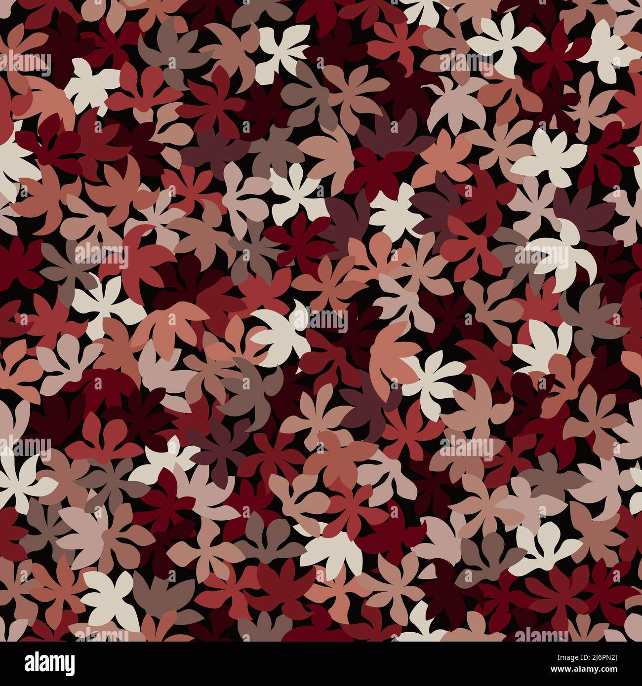 Seamless brown rust colored leaf pattern. Vector vintage autumn texture ...