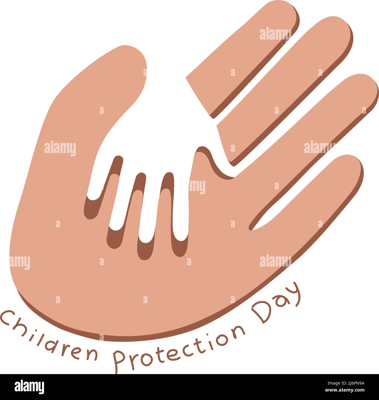 illustration of mother and child hands near children protection day ...