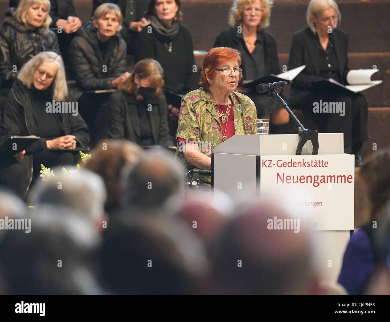 03 May 2022, Hamburg: Helga Melmed from the USA, survivor of Neuengamme ...