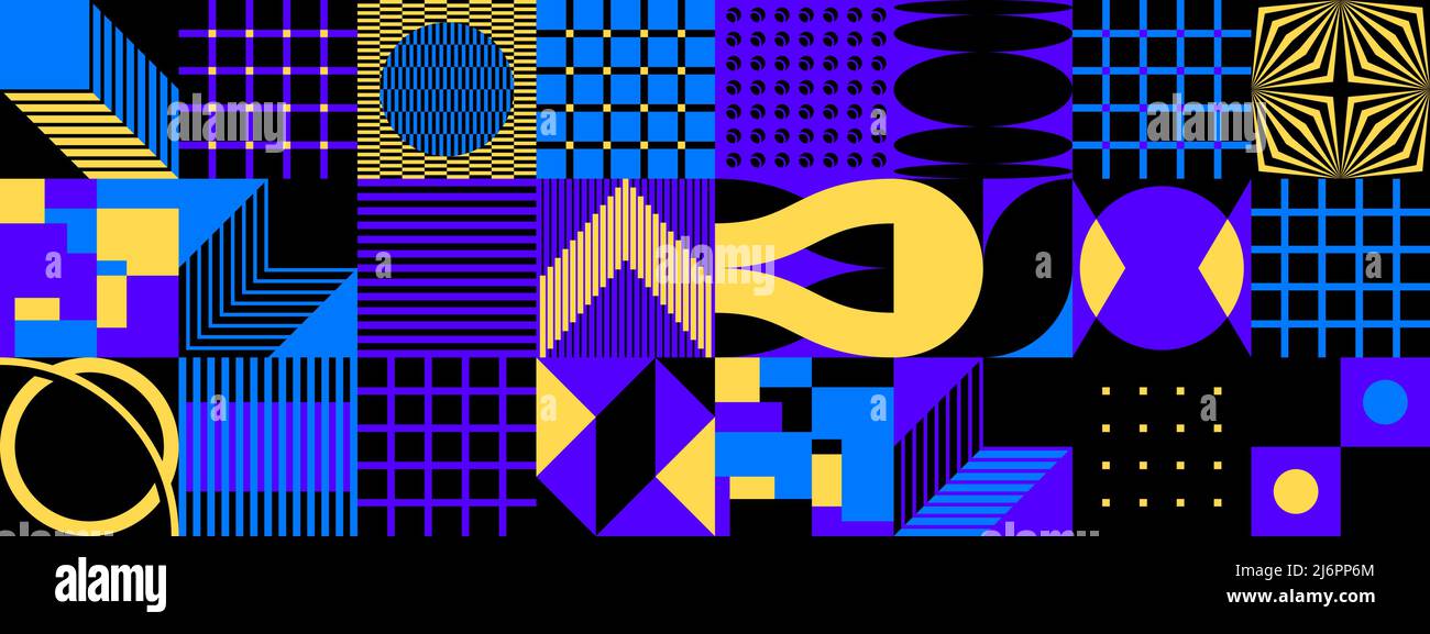 Retro Future Art inspired vector pattern artwork made with abstract ...
