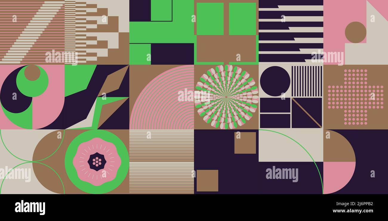 Digital collage graphics pattern made with vector abstract forms and ...